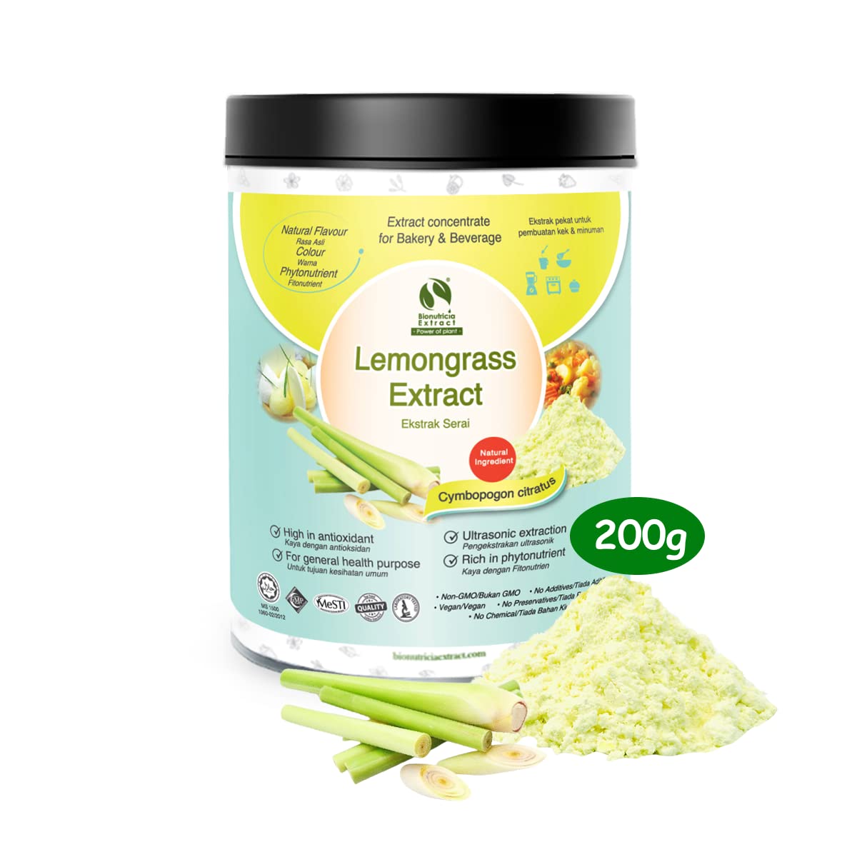 5X Bionutricia Lemongrass Extract Powder - Refreshing & Calming, Anti-Inflammation