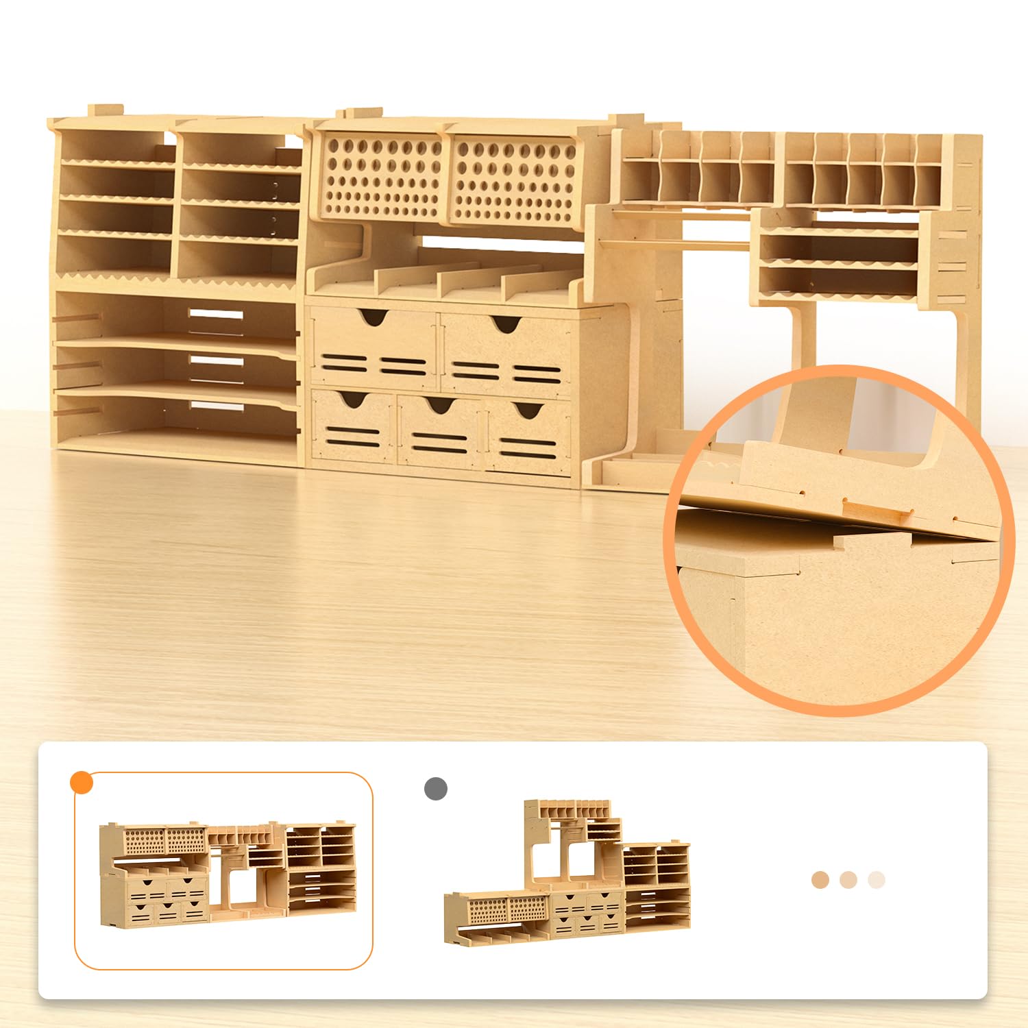 Bucasso Plastic Model Tool Organizer, Organize Plastic Model Building Tools Pliers/Tweezers/Brushes/Screwdrivers Stick Tools, MDF Material Model Workbench, Suitable for Tamiya/Gundam Tools GK Pro