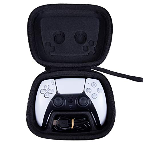 khanka Hard Case Replacement for Sony PlayStation 5 DualSense Wireless Controller (Black)