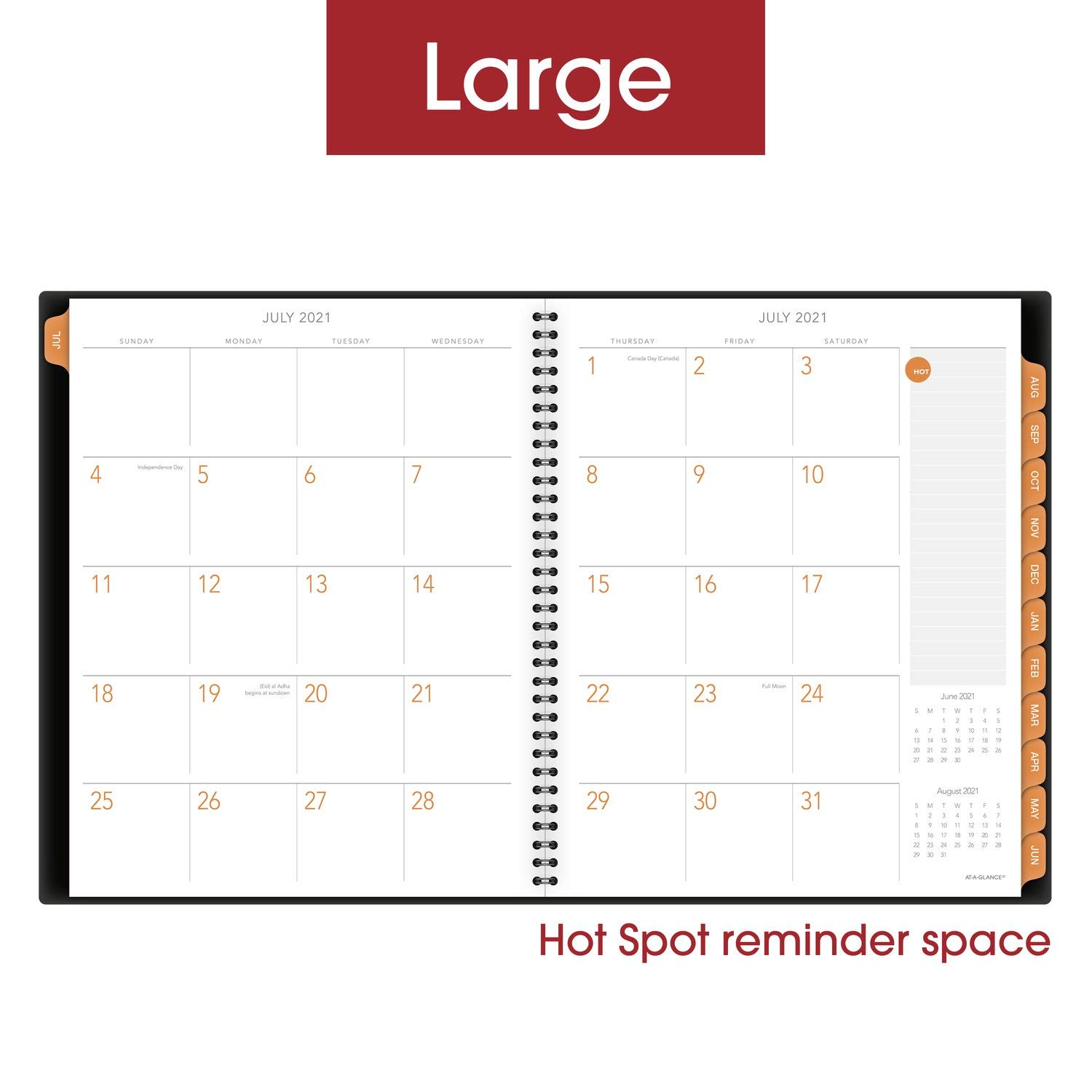 Academic Planner 2021-2022, AT-A-GLANCE Weekly & Monthly Appointment Book & Planner, 8-3/4" x 11", Large, for School, Teacher, Student, Plan.Write.Remember., Black (70595705)