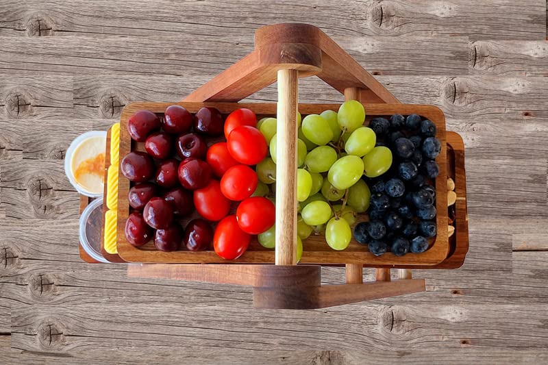 3 Tier Tray Serving Stand Acacia Wood Platter Charcuterie Tiered Set for Entertaining Gethering Food Display Vendor Events Fruit Dessert Appetizer Cheese