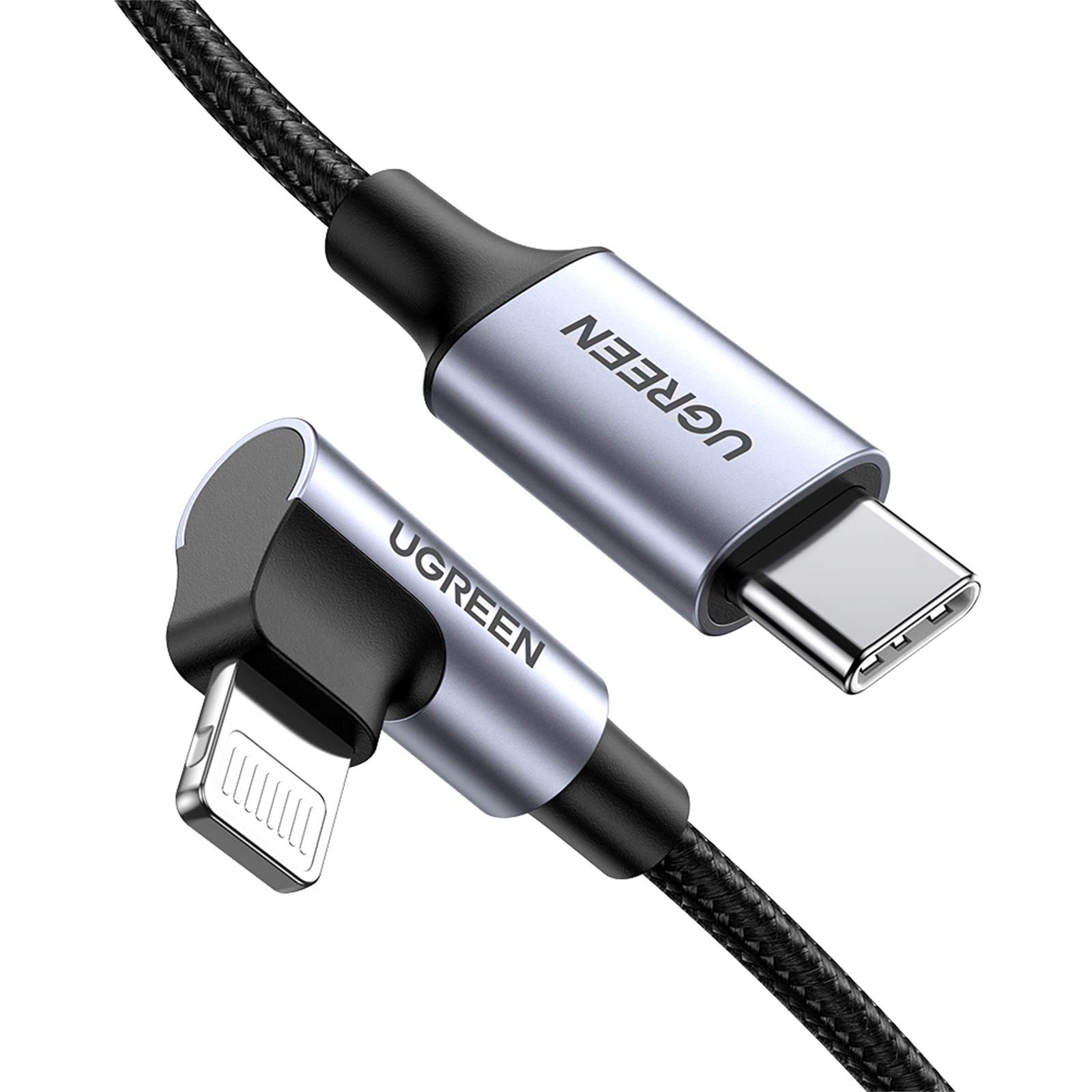 UGREEN MFi Certification Lightning Cable - 90 Degree USB C to Lightning Cable 6FT Compatible with iPhone 14/14 Pro/14 Pro Max, iPhone 13/12/11/X/XR/XS/8 Series, iPad, AirPods Pro