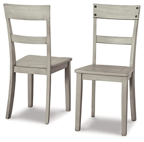 Signature Design by Ashley Loratti Modern Farmhouse Weathered Wood Dining Chair, 2 Count, Gray