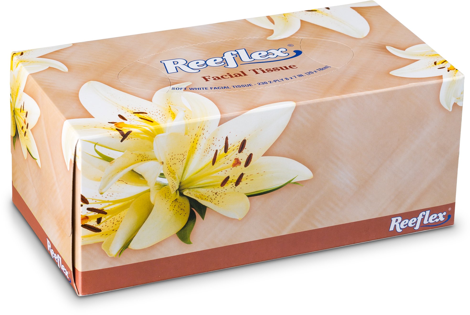 Reeflex Premium Facial Tissues 230 Sheets Per Box, 2-Ply Soft Touch, Gentle and Durable in A Stylish Box - 3 Total Boxes, 690 Sheets Family Pack