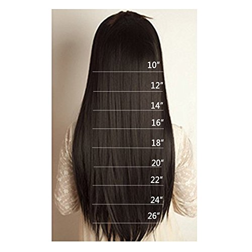 Womens 18 Clips 8pcs Full Head Hair Extensions 26 Inch Long Straight Dark Red Hairpiece