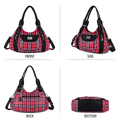 Angel Kiss Women Handbags Shoulder Bags Washed Leather Satchel Tote Bag Mutipocket Hobo Purse