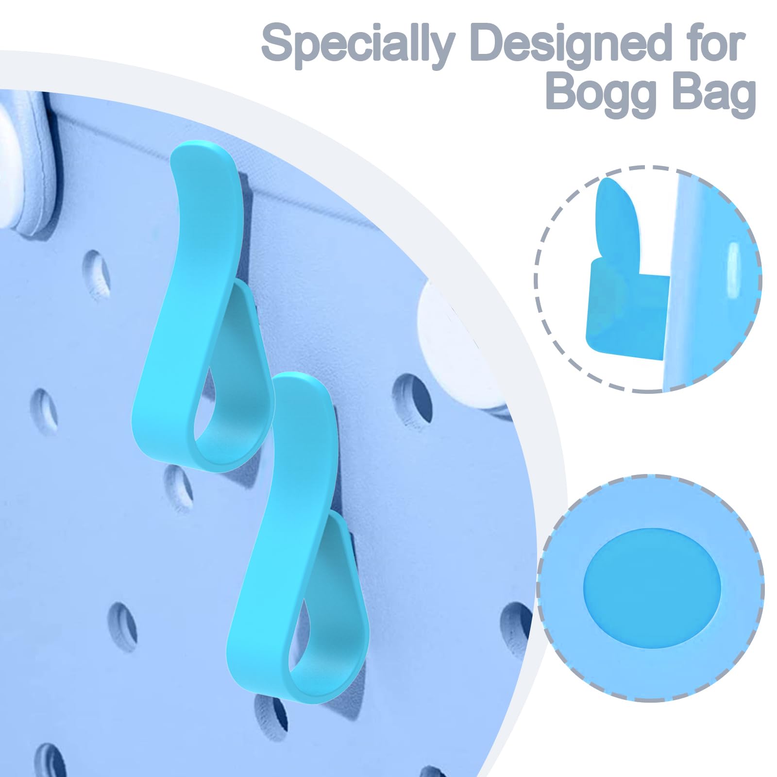 5PCS Hooks Accessories for Bogg Bags, Insert Charm Cutie Cup Holder Connector Key Holder Mask Holder (Sky Blue)