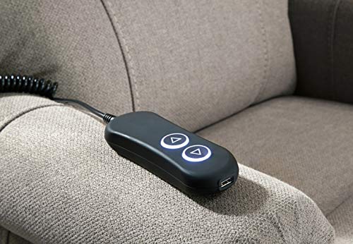Signature Design by Ashley Markridge Modern Electric Power Lift Recliner for Elderly, Gray