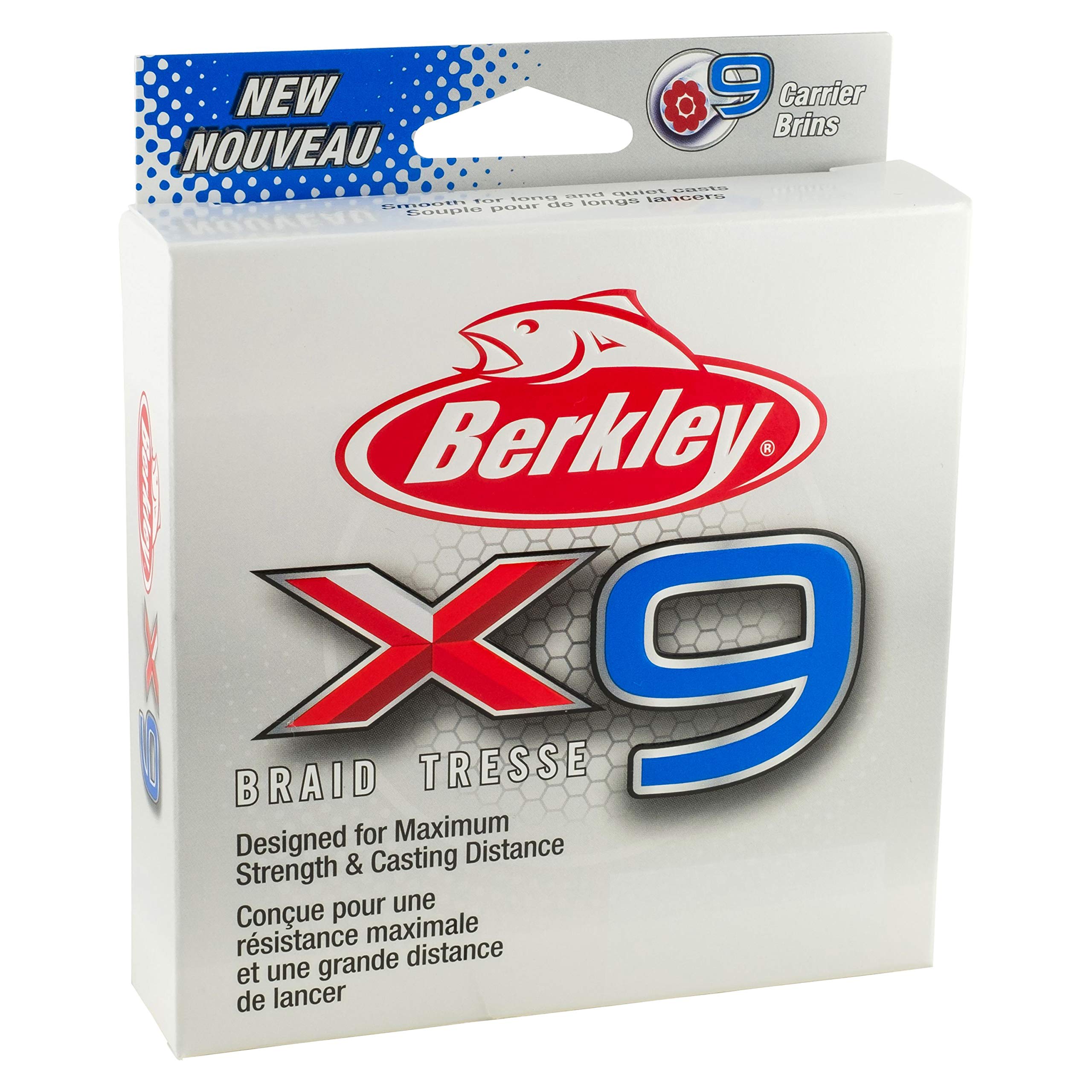 Berkley x9 Braid Superline, Crystal, 8lb test | 20 lbC | 9.0kg, 328yd | 300m Fishing Line, Suitable for Freshwater and Saltwater Environments