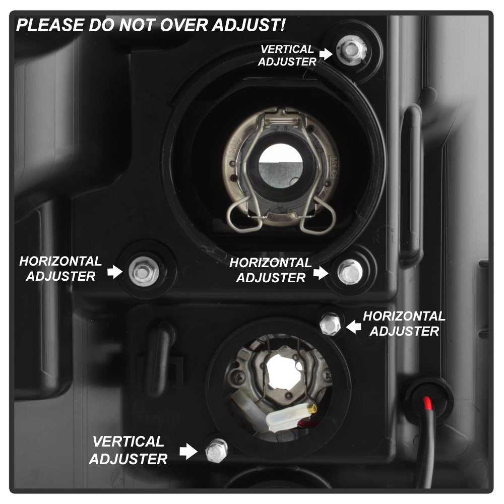 ACANII - For 2011-2016 Ford F250 F350 SuperDuty Black LED Tube Projector Headlights Headlamps Replacement Set Left+Right