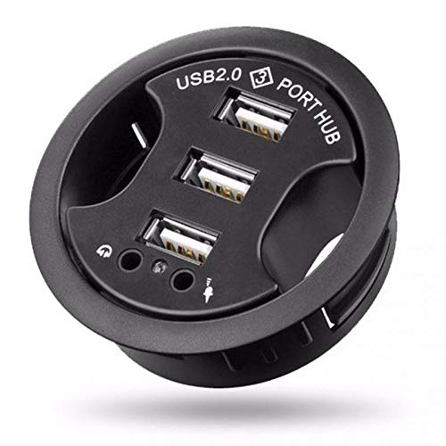 Leya-US LEYAYA 3 Ports USB 2.0 Hub with 3.5mm Audio and Microphone Jack