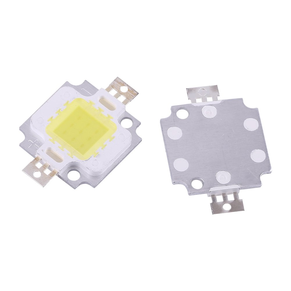 Kuuleyn Led Chip, LED Chip Bulb,10Pcs 10W LED Warm/Cool White SMD Chip COB DC 9-12V for Lamp Flood Light Bulb Replacement(Cool White)