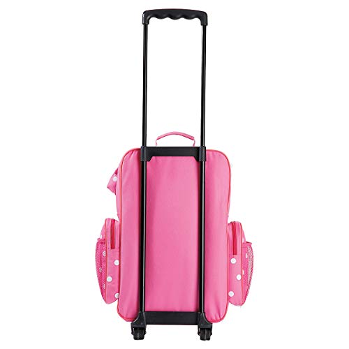 Lillian Vernon Personalized Rolling Luggage for Kids β Pink Polka Dot Design, 6β x 15.5" x 23"H