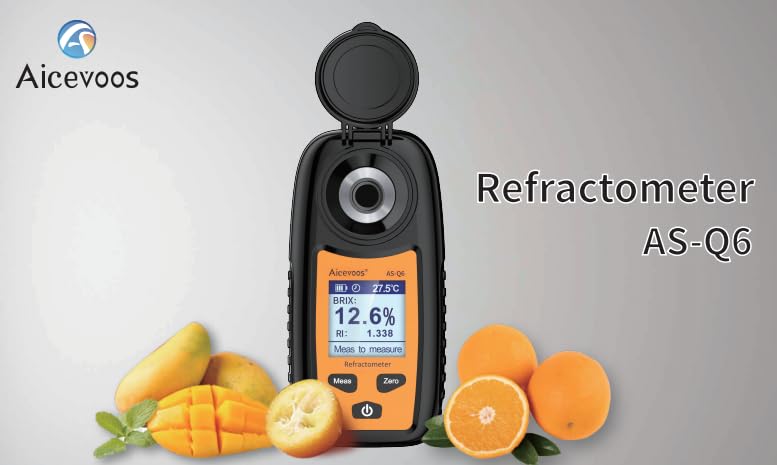 Aicevoos Digital Sugar Brix Refractometer brix Meter Automatic Temperature Compensation Range 0-35%,±0.2% Precision, Perfect for Fruits, Juices, Vegetables, Drinks and Coffee