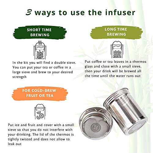 Bamboo Tea Tumbler with Infuser - Enjoy Fresh and Flavorful Tea Anywhere