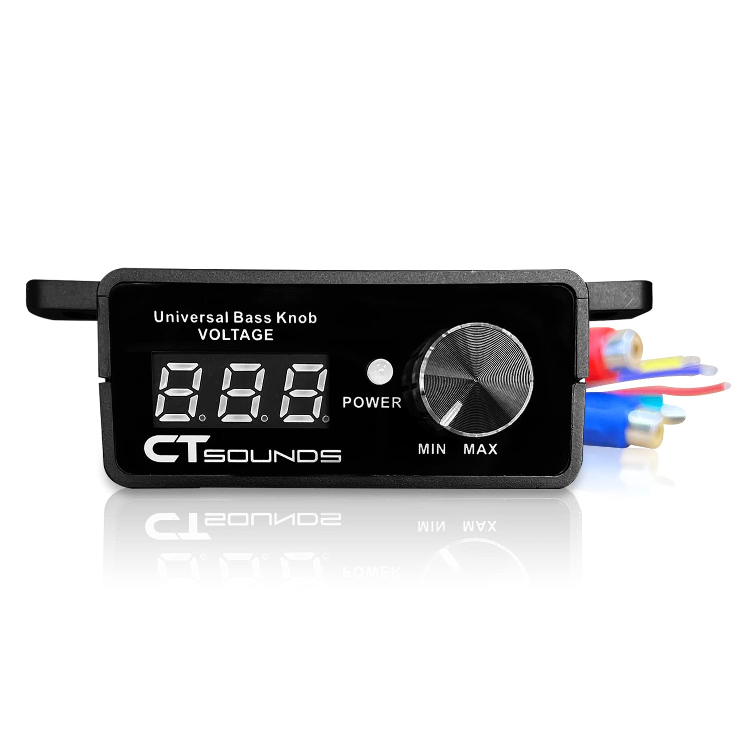 CT Sounds Universal Bass Knob - Digital Voltmeter, Blue LED Display, Remote Gain Control, Power Switch, Durable, Pushable ON/Off for Amp
