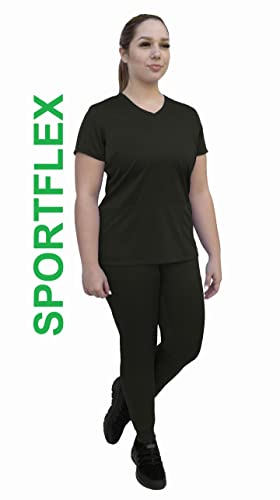 ANGIE UNIFORMS YOGAFLEX Tuck-in Top and Yoga Jogger Scrub Pants. Soft & Stretchy Tuck-in Set. (OLD BLACK, M)