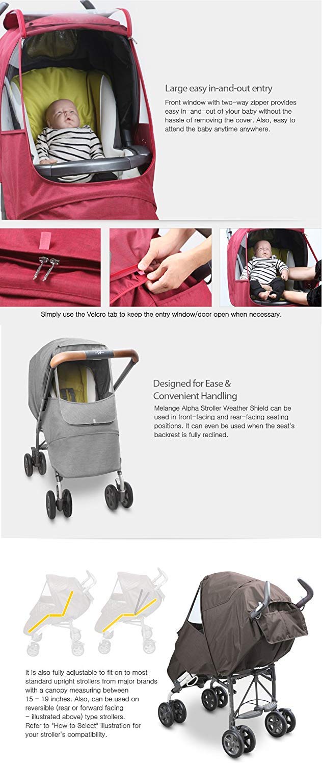 Manito Melange Alpha Stroller Weather Shield (Black)