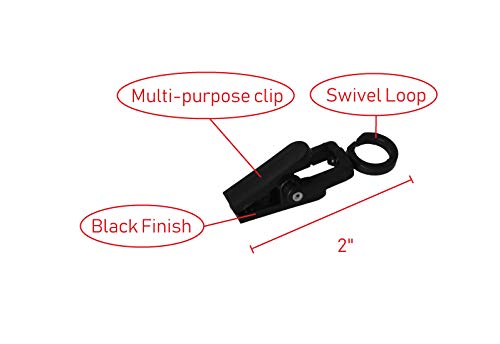 NAHANCO CC2B24 Plastic Swivel Rotating Clever Clip, 2”, Black (Pack of 24)