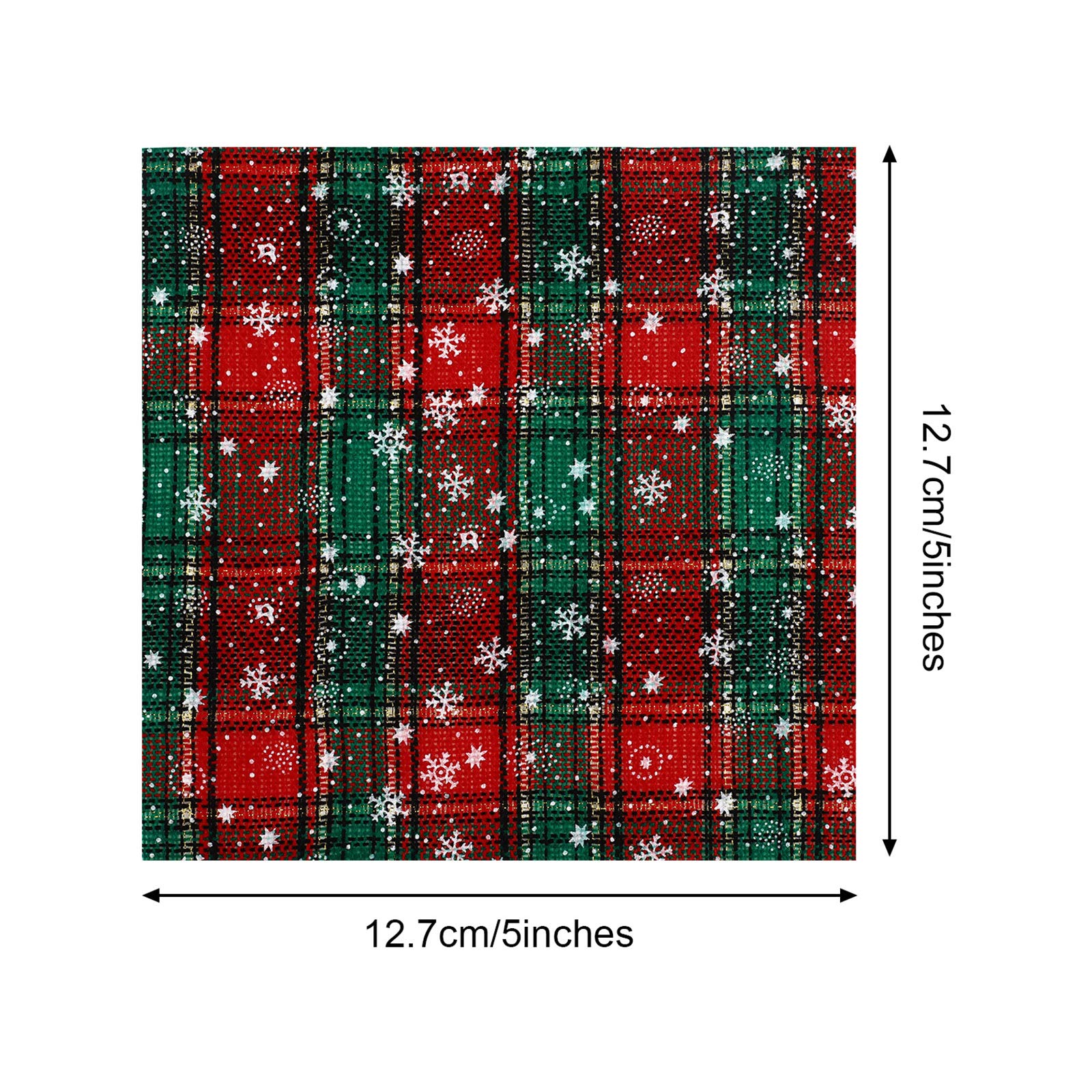 40 Pieces Christmas Precut Fabric Squares Quilting Fabric Plaid Snowflake Fabric Squares for DIY Sewing Quilting Patchwork Craft (5 Inch)