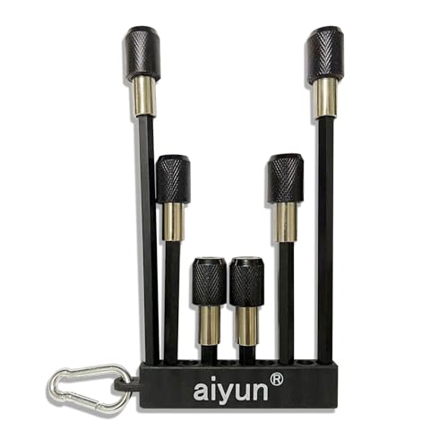 aiyun Drill Bit Extension Set - 6 PCS Quick Release Magnetic Drill Extension Bit Holder with 1/4β Hex Shank (Black)