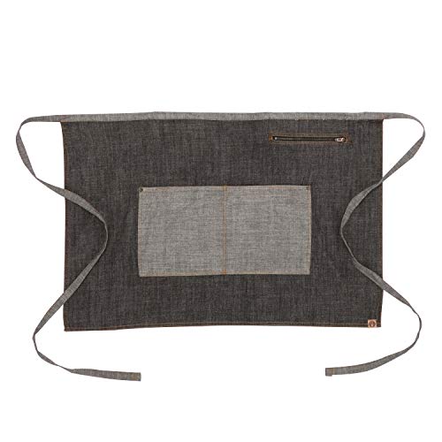 Chef Works Unisex Manhattan Half Bistro Apron, Black, One Size