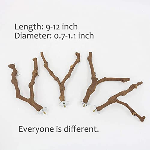 kathson Parrot Perch Stand Bird Cagestand Pole Natural Wild Grape Stick Grinding Paw Cage Accessories for Parakeet Cockatiels Budgies Conure Lovebirds Platform