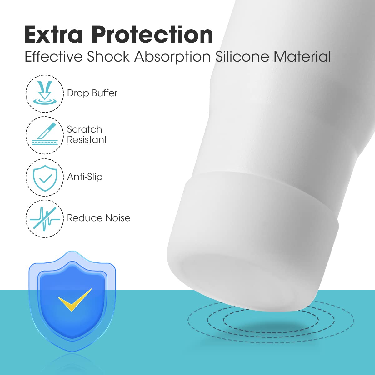 AIEVE Upgrade Silicone Boot for Stanley Cup Accessories, Protector Silicone Water Bottle Bottom Sleeve for Stanley 40 oz Tumbler