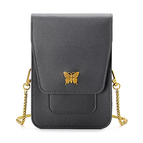 Ababuli Small Crossbody Bag for Women Leather Cell Phone Travel Purse Shoulder Handbag with Strap for Wallet (01black)