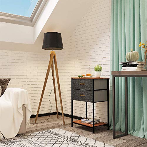 YITAHOME Storage Tower Unit with 2 Drawers - Fabric Dresser, Organizer Unit for Bedroom, Living Room, Hallway & Closets - Sturdy Steel Frame, Wooden Top & Easy Pull Fabric Bins