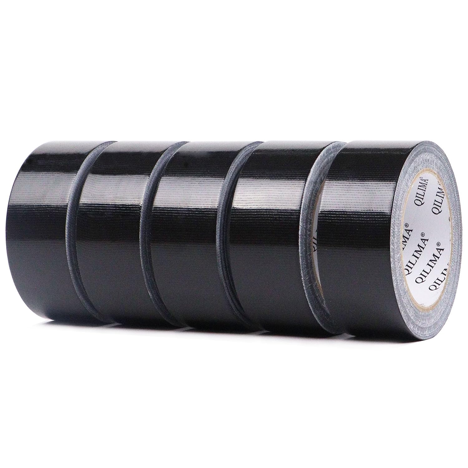QILIMA Heavy Duty Duct Tape, Professional Grade Duct Tape for Photographers, Industrial, Professional Use, 2 Inch X 30 Yards, 5 Rolls Black
