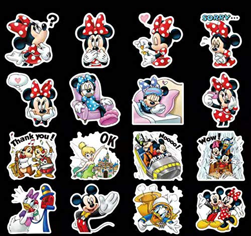 80pcs Vinyl Stickers Waterproof Disney Mickey Minnie Graffiti Decals for Water Bottles Cars Motorcycle Skateboard Portable Luggages Phone Ipad Laptops …