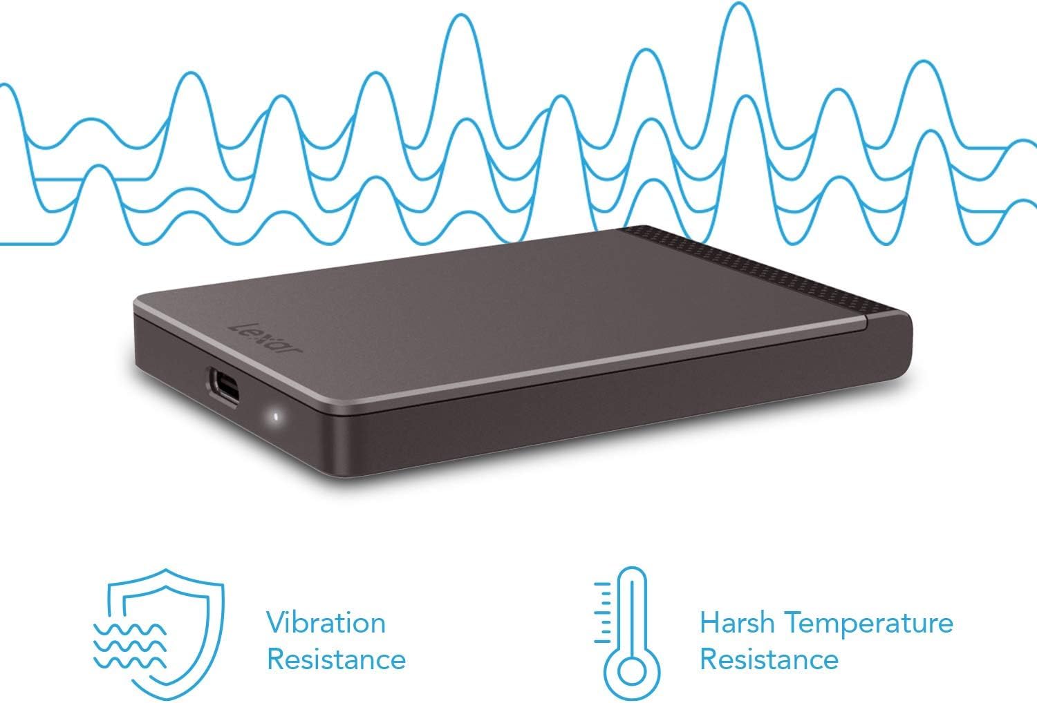 Lexar 1TB SL200 Portable SSD, Read/Write Speeds of up to 550/400 MB/s, USB-C, External Solid State Drive (LSL200X001T-RNNNU)