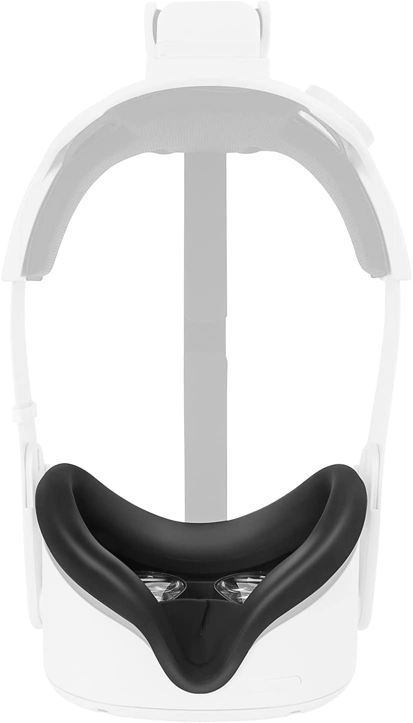 Accessories for Oculus Quest 2 VR Face Cover, 2 pcs, Premium Silicone, Sweatproof Washable Ergonomic Skin-Friendly Hygiene Enhanced Gaming, Facial Cushion for Meta Quest 2 VR Headset, White + Black