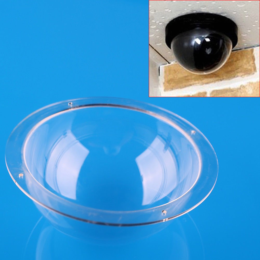 Ricrrover Diameter 6 Inch/150mm w/4 Holes Clear Acrylic Dome Flange Clear Plastic Hemisphere Indoor/Outdoor CCTV Replacement Clear Dome Camera Cover Security Dome Camera Housing