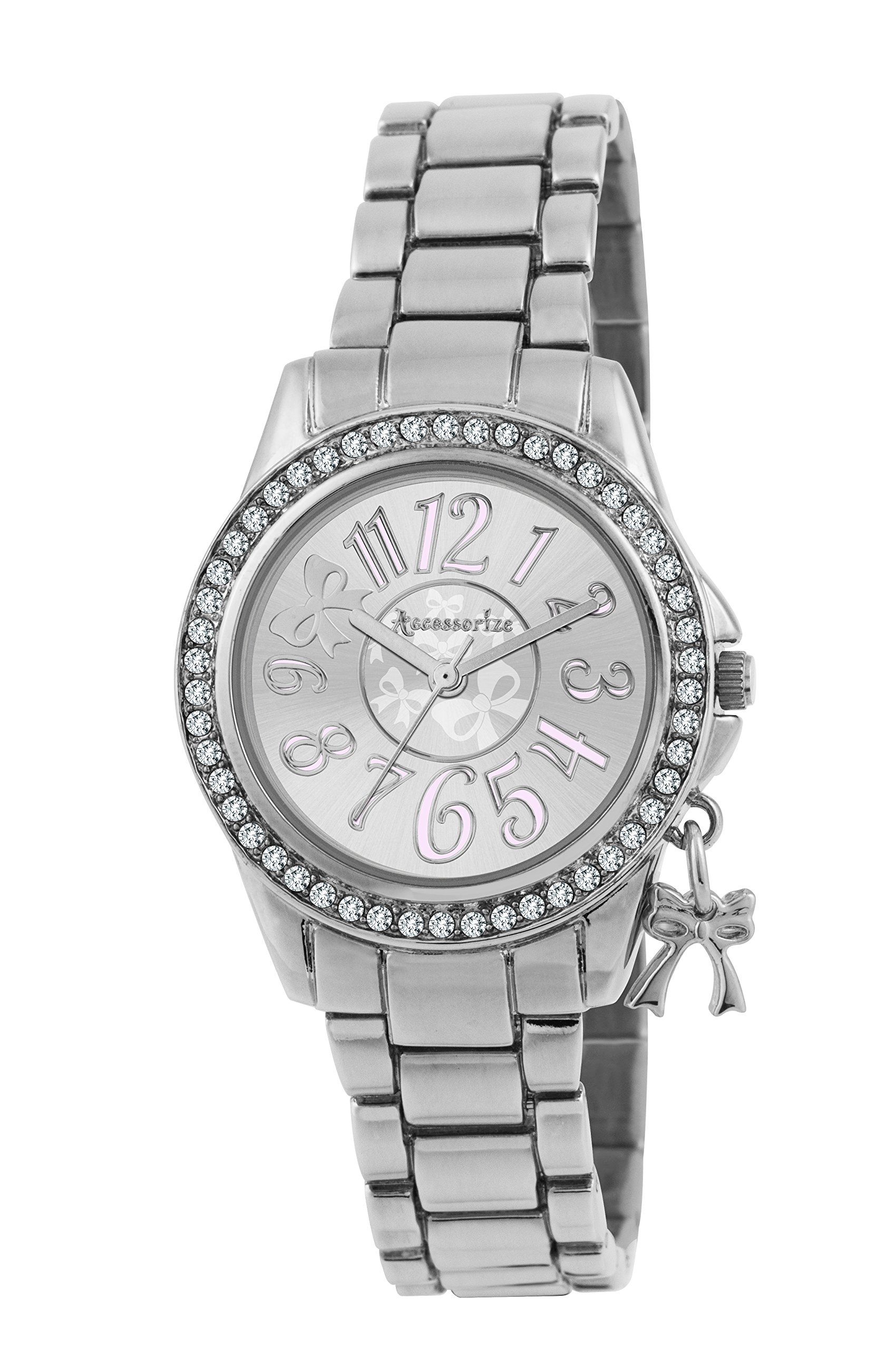 Accessorize Women's Quartz Watch with Silver Dial Analogue Display and Silver Bracelet AZ4020