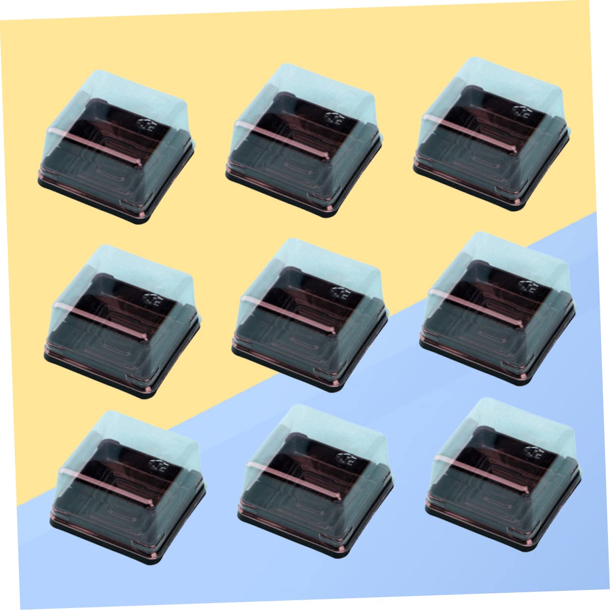 Abaodam 50 Pcs Boxes Cake Containers Disposable Containers Mini Cupcake Container Niang Tray Box
