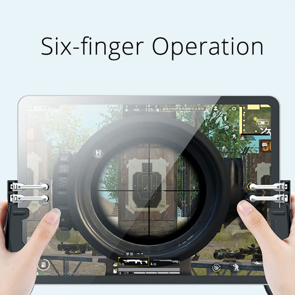 Claw PUBG Controller for iPad/Tablet, H11 Six Finger Game Joystick Handle Trigger Aim Button Trigger, L1R1 L2R2 Shooter Gamepad, Plug and Play Gaming Controller for PUBG/Knives Out/Call of Duty