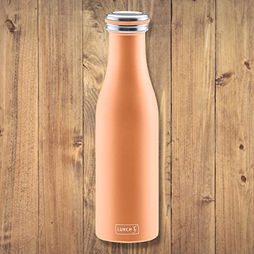 Lurch Germany Thermal Bottle for Hot and Cold Drinks Made of Double-Walled Stainless Steel (Pearl Orange, 16, oz. | 0.5l)