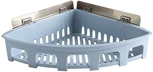 SLINGDA Bathroom Corner Shelves Bath Shower Caddy Corner Storage Holder Shelf Wall Shower Basket Hanging for Shower Kitchen (Color : Blue)