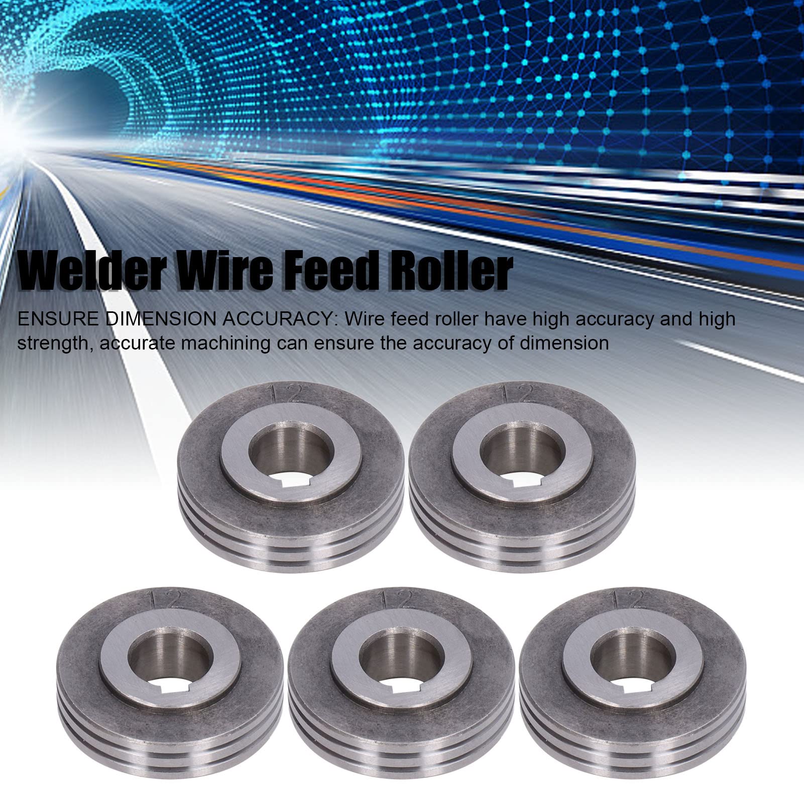 5Pcs Welder Wire Feed Roller 1.2β1.2mm Groove Bearing Steel Wire Feeding Guide Wheel for OTC MIG Welding Machine
