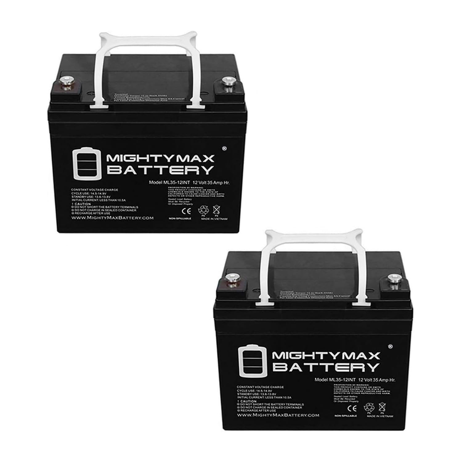 Mighty Max Battery 12V 35AH INT Battery Replaces Jazzy Select GT Power Chair - 2 Pack Brand Product