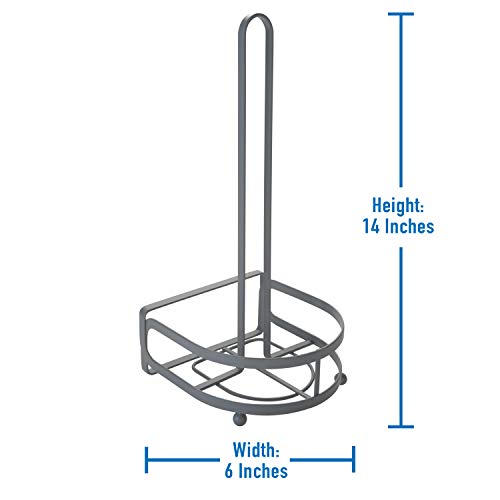Kitchen Details Industrial Collection Paper Towel Holder Dispenser, Free Standing, Holds 1 Jumbo Roll, Large, Grey