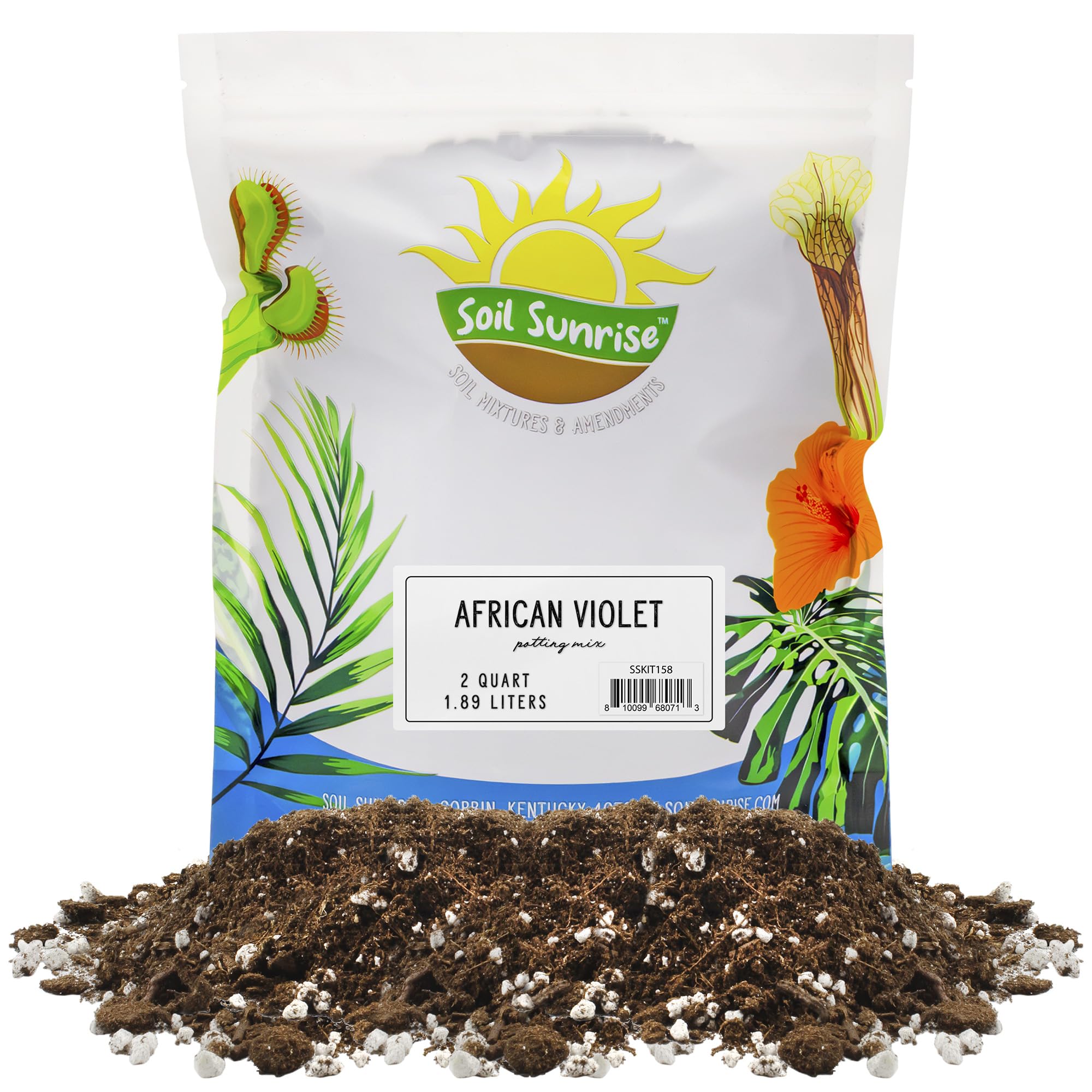 African Violet Potting Soil Mix (2 Quarts), Custom Hand Blended Soil Additive for Indoor Plants