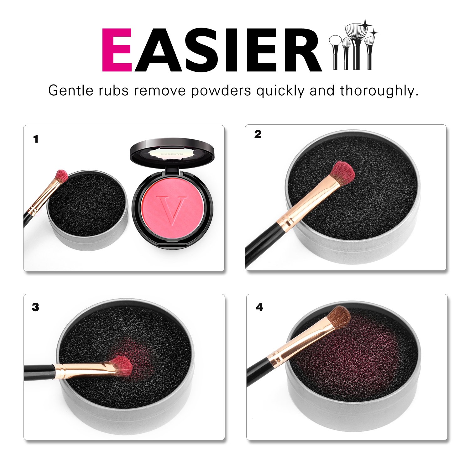 Luxspire Makeup Brush Cleaner Quick Wash Sponge Remover Color From Brush Makeup Cleaner Tool Switch Eye Shadow Color Dry Clean Box