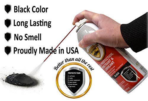 woolwax 12 Oz Undercoating Protection Aerosol Spray Can Black 3 Pack, Rust Inhibitor and Prevention, Anti Corrosion Multi Purpose Penetrant and Lubricant, Spray Can Extension Wand Included