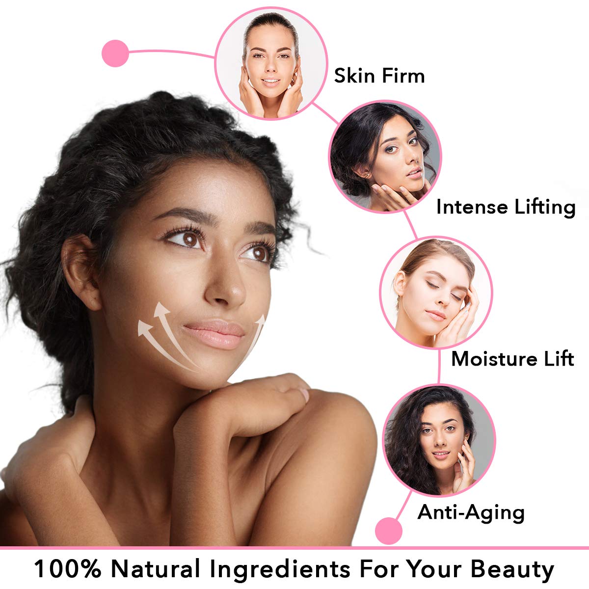 V Shaped Slimming Face Mask | Double Chin Reducer for Firming Moisturizing & Contour Lifting | Instant Lift Strap Wrinkles Remover | V-Line Beauty Band Patch with Collagen Vitamin E & C - 5 Pack