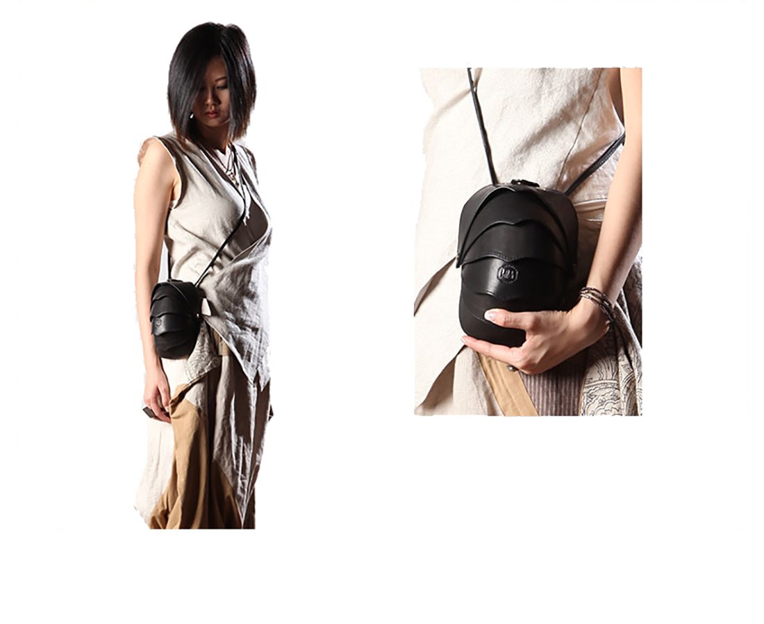 AUMI 4 Cellphone Crossbody Tan Beetle Bag Mini Cell Phone Purse Genuine Leather