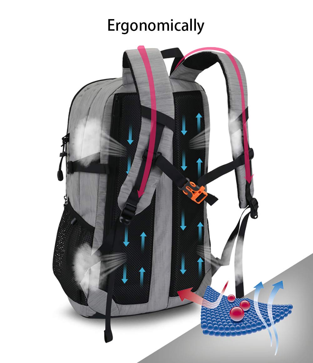 40L Lightweight Waterproof Hiking Backpack, Outdoor Sport Travel Daypack for Camping Climbing Skiing Cycling (Red)