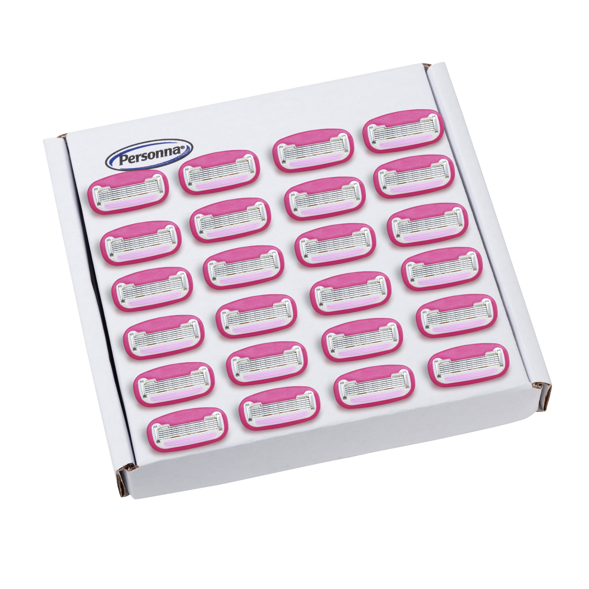 Personna Women's 5 Blade Razor Bulk Pack of 24 Replacement Cartridges Only For Personna Razors - Handle Not Included With This Pack